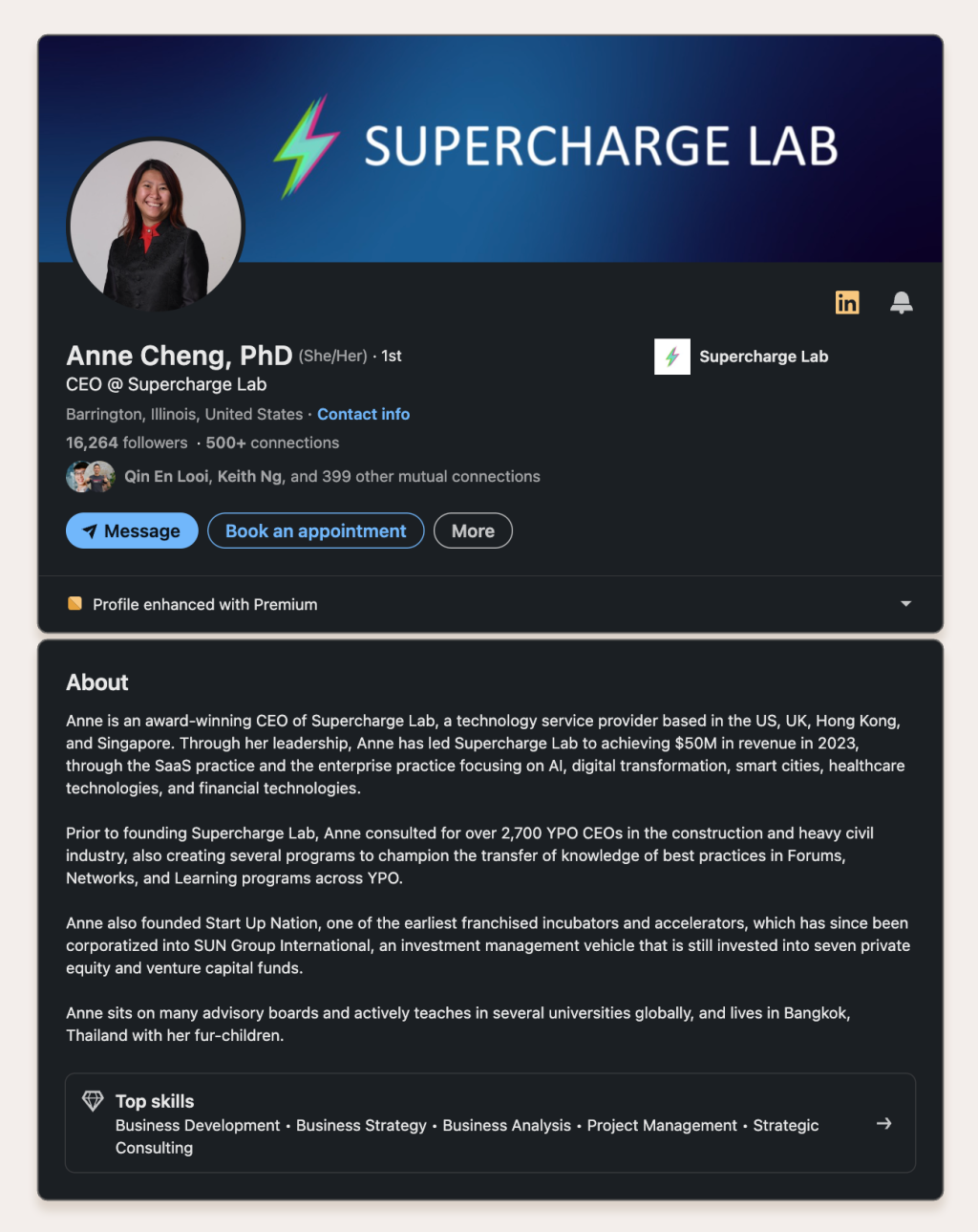 AI startup founder Anne Cheng said she has a Ph.D. from Stanford. She admits it’s not true