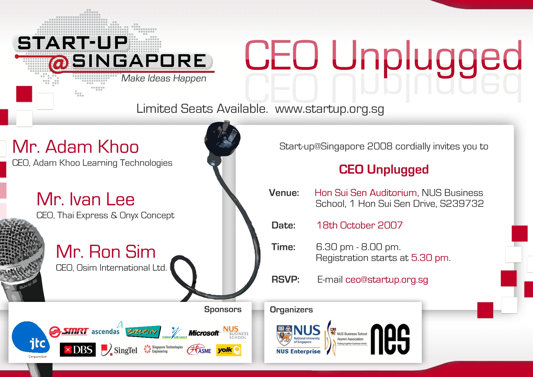Event: CEO Unplugged – Start-Up@Singapore 2008