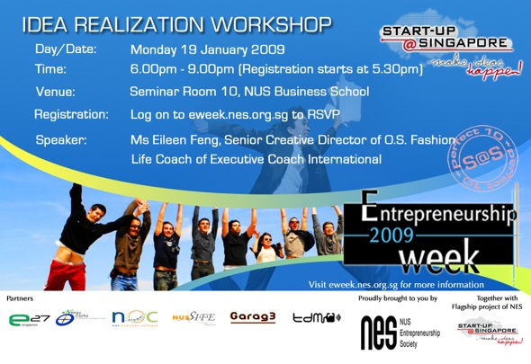 Light Up Your Ideas at S@S Idea Realization Workshop – 19th Jan 09