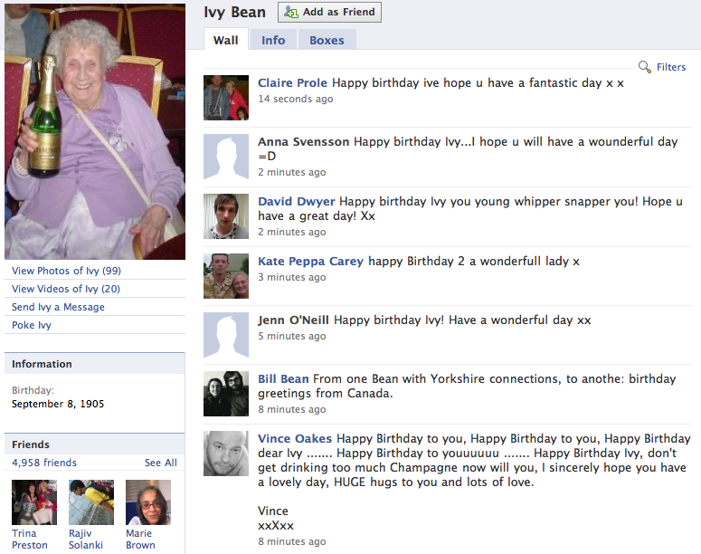 Twitter & Facebook Fans Celebrate Grandma 104th Birthday