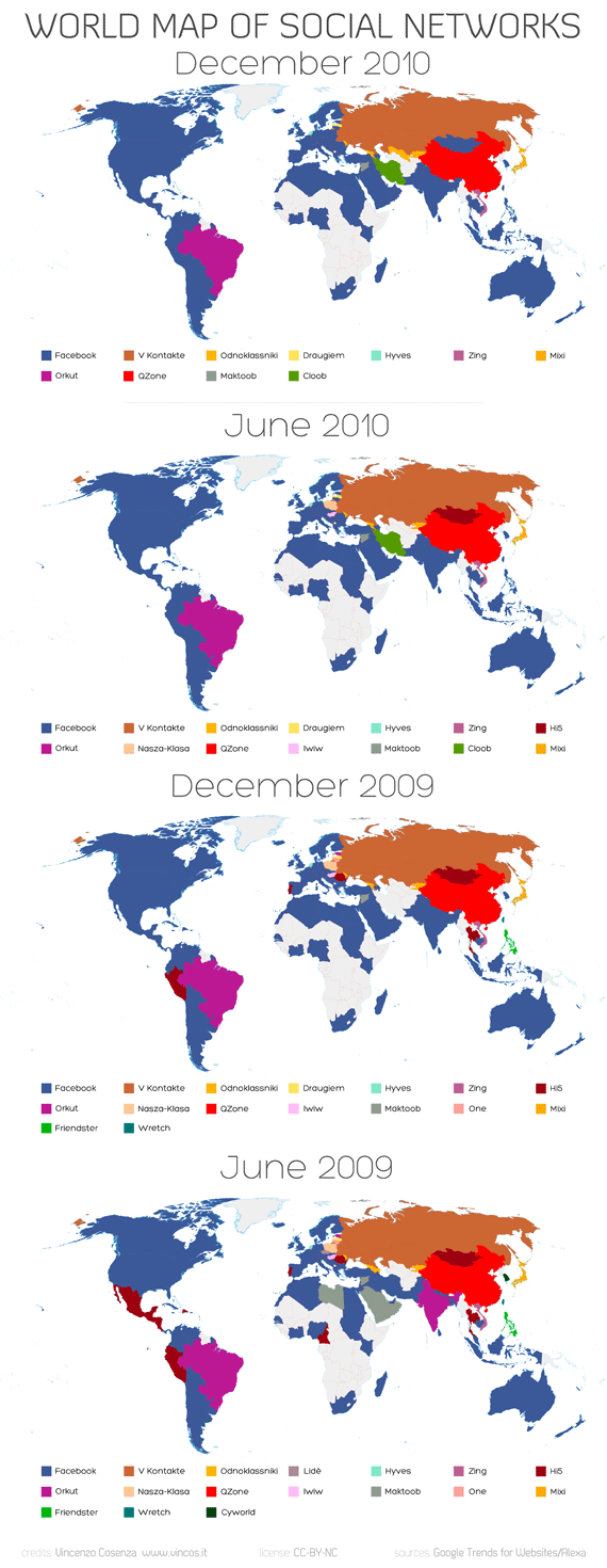 Facebook Domination Visualized on a World Map