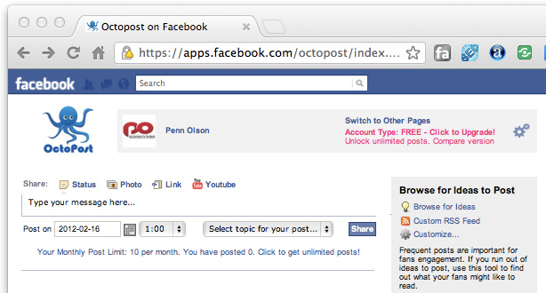 Octopost Automates and Analyzes Your Facebook Content Updates