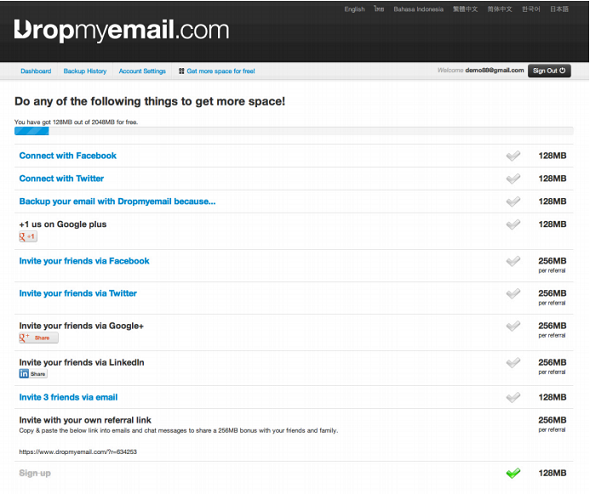 Dropmyemail revamps referral program in bid to get one million users