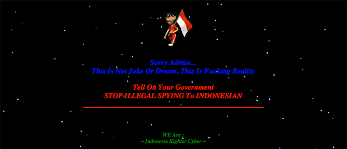 Australian sites hacked and say “Stop Spying on Indonesia”