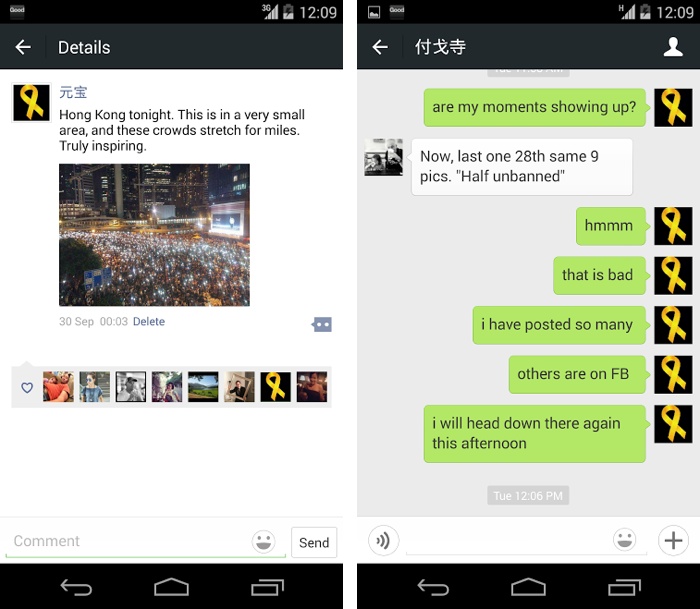 WeChat is censoring photos from Hong Kong's Occupy Central protests