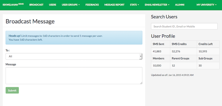 iSkwelahan enables mobile mass notifications for students