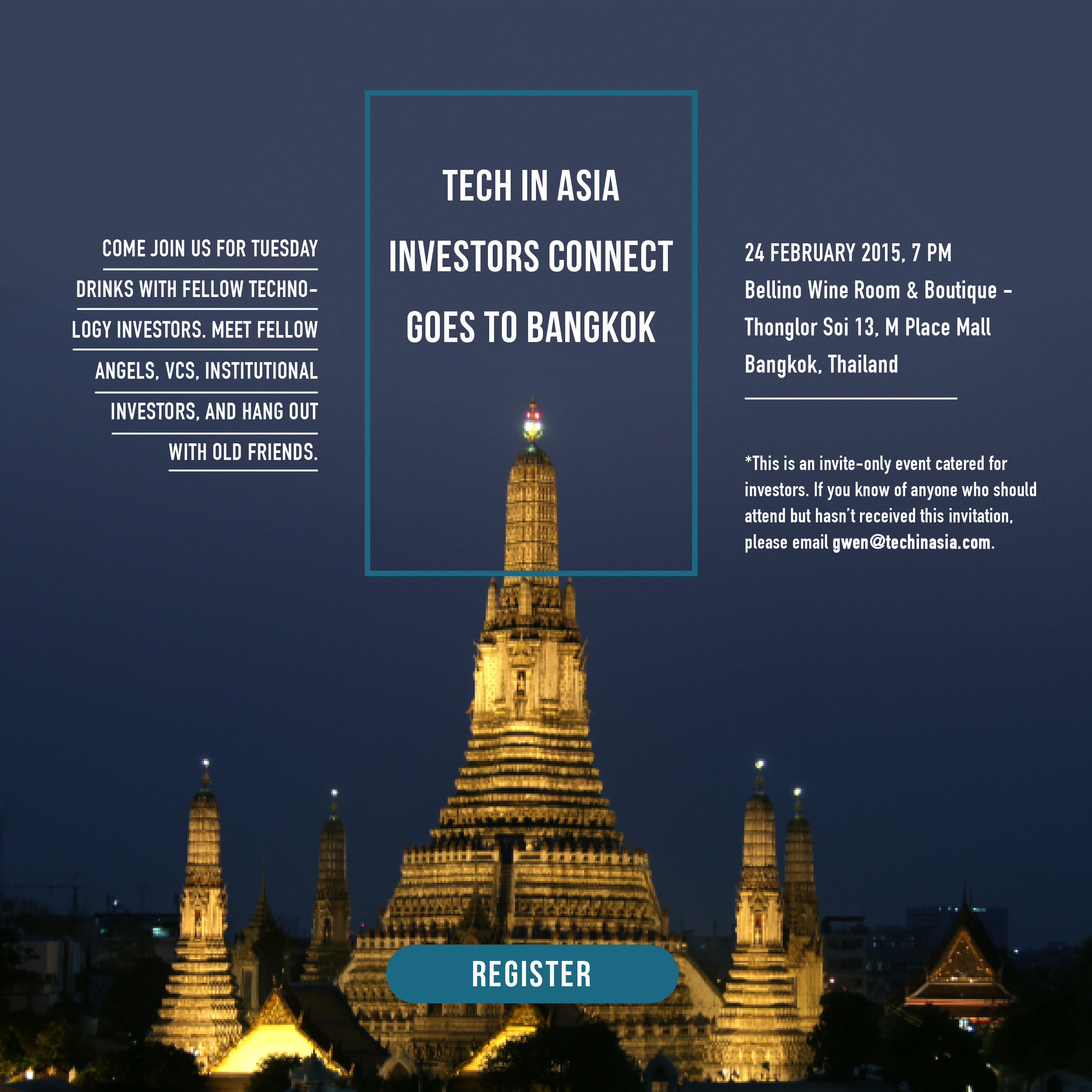 Tech in Asia Investors Connect goes to Bangkok, drinks!