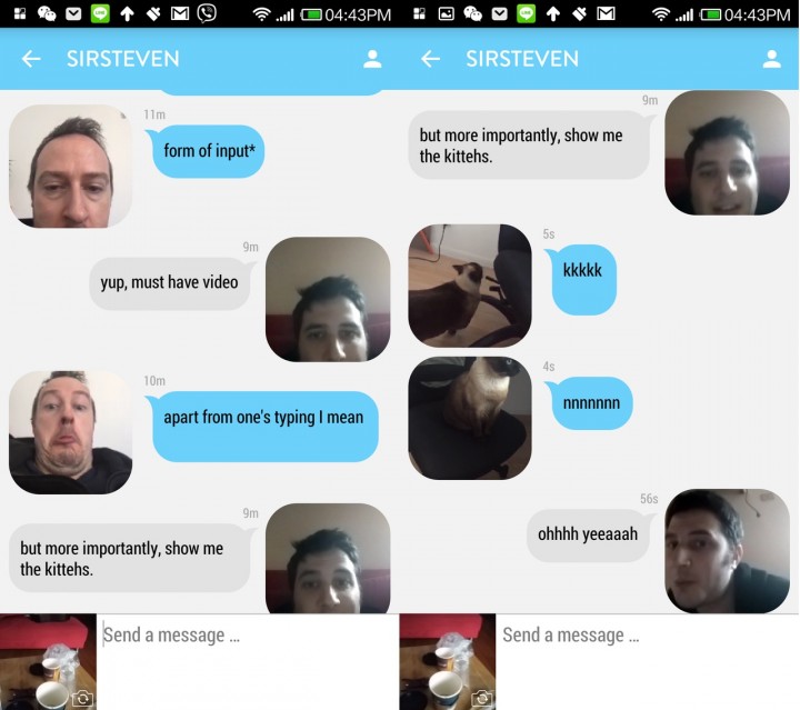 Smile is a chat app that records your face while you type