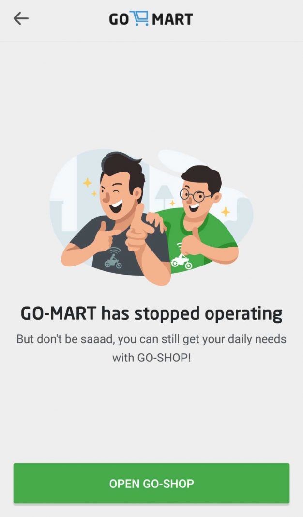Go-Jek discontinues groceries shopping service Go-Mart