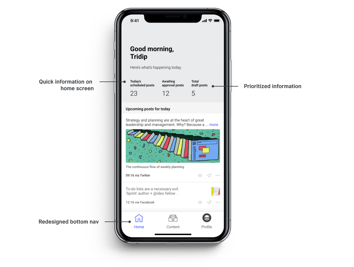 Redesigning Buffer : A UX case study