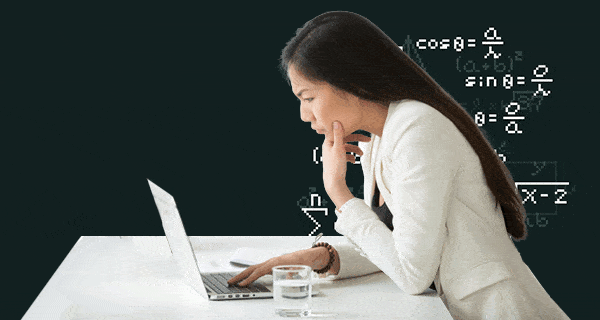 Confused Woman Math Gif