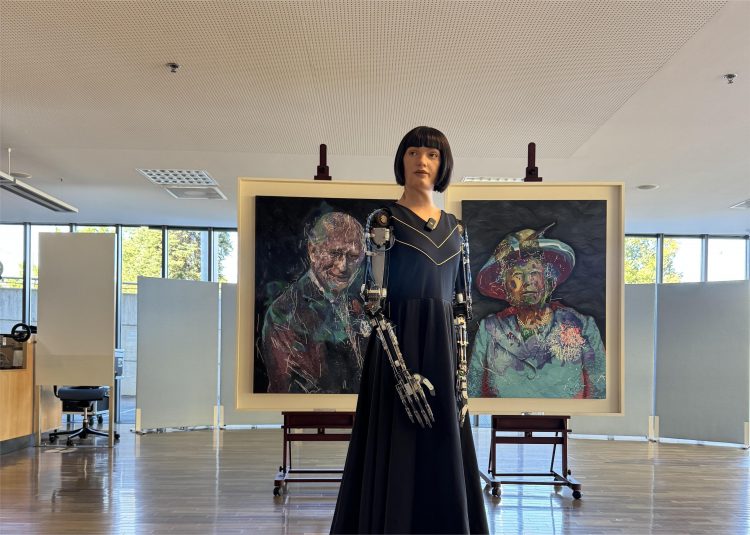 AI humanoid robot Ai-Da unveils portrait of King Charles III