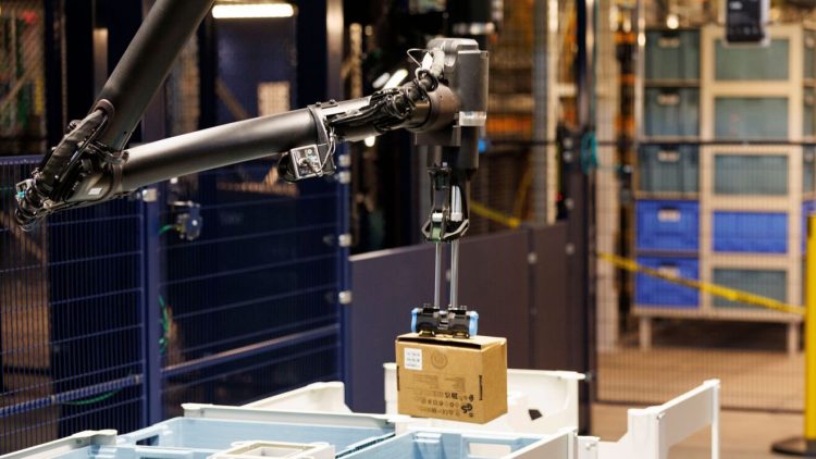 Amazon debuts Blue Jay robot to handle multiple warehouse tasks
